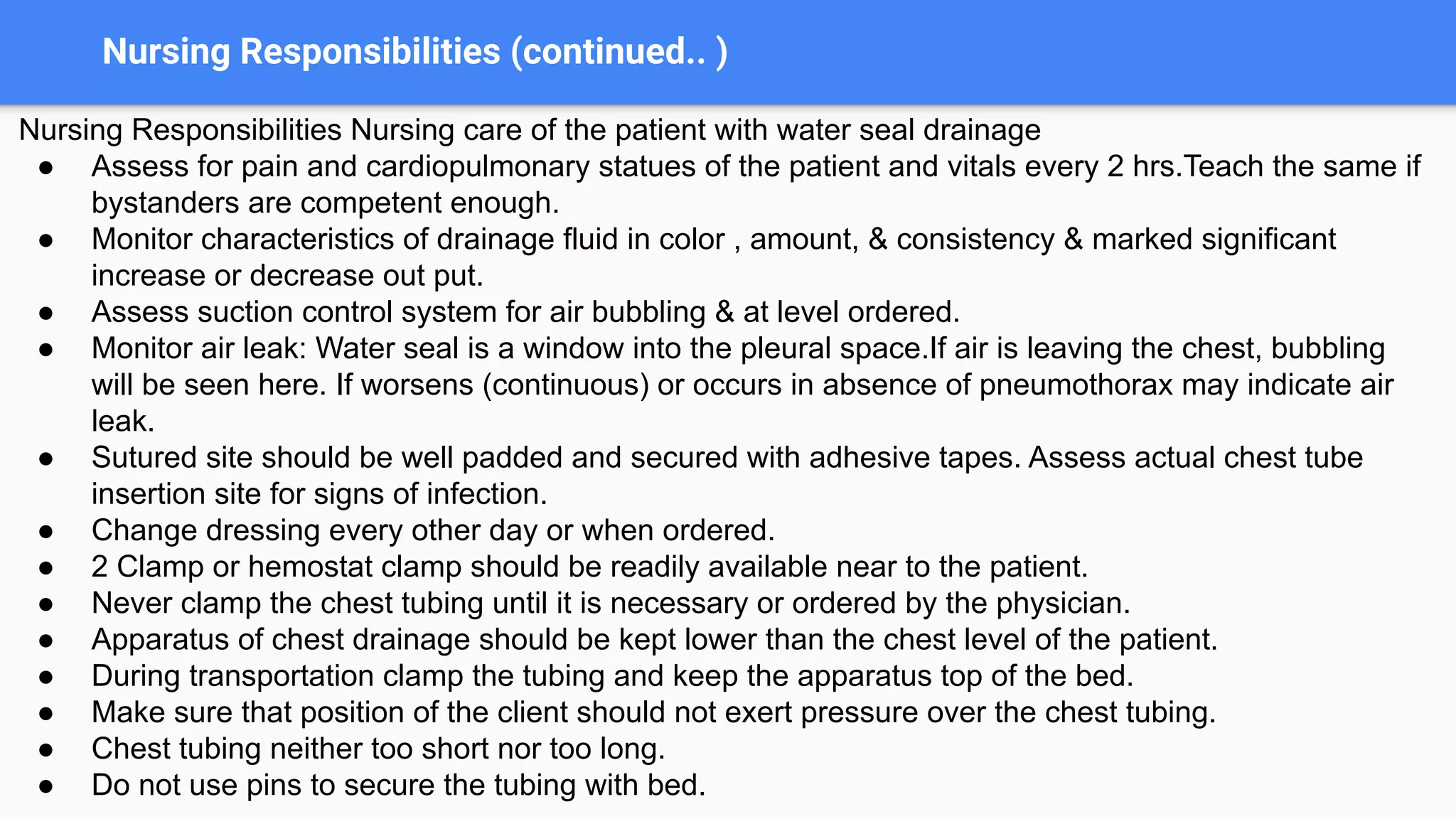 Medical surgical nursing topic ,intercostal drainage or water seal ...