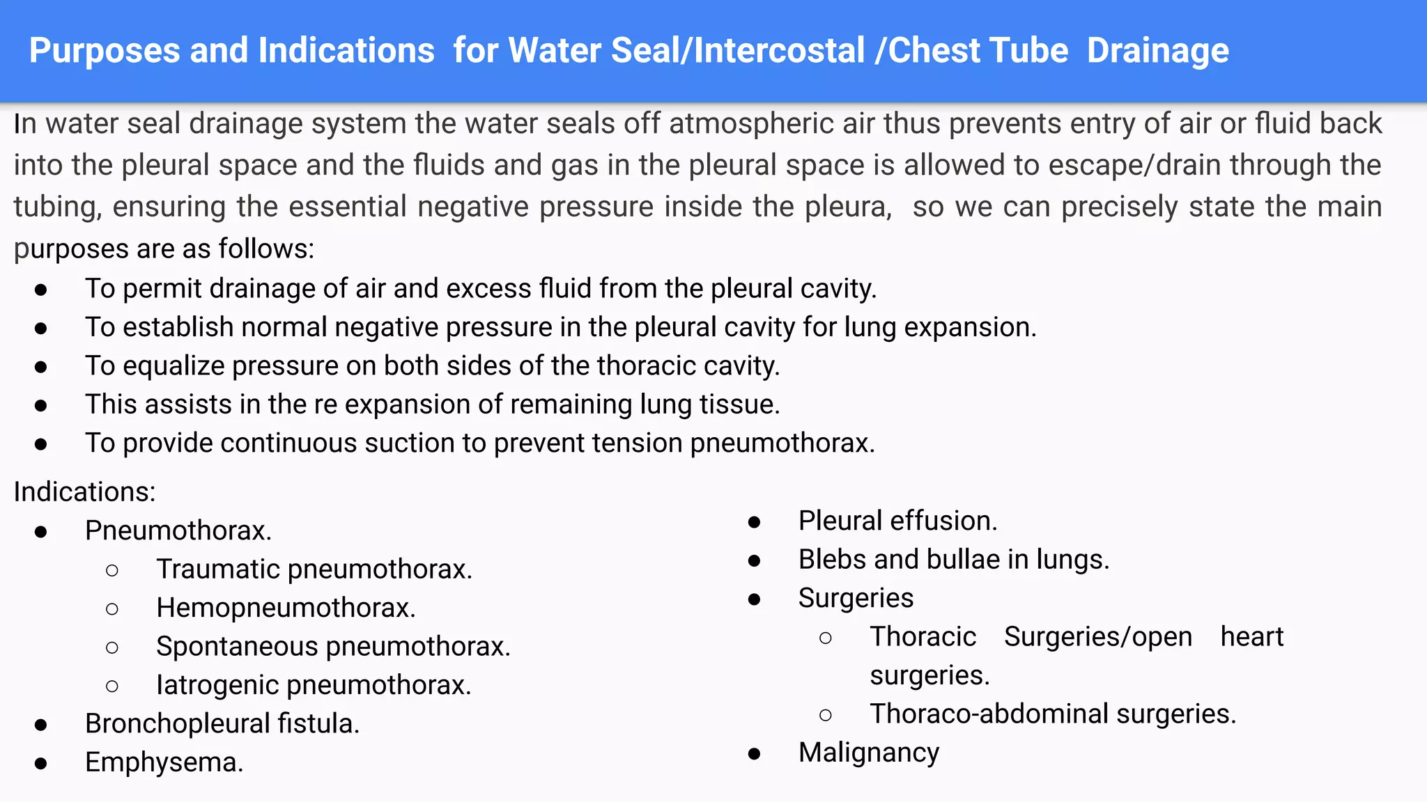 Medical surgical nursing topic ,intercostal drainage or water seal ...
