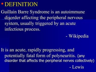 GUILLAIN BARRE SYNDROME | PPT