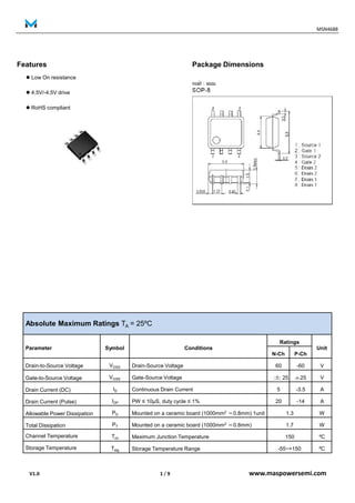 Original Dual MOSFET MSN4688 4688 SOP-8 New List of Unclassifed | PDF