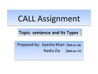 CALL Assignment 2 | PPT