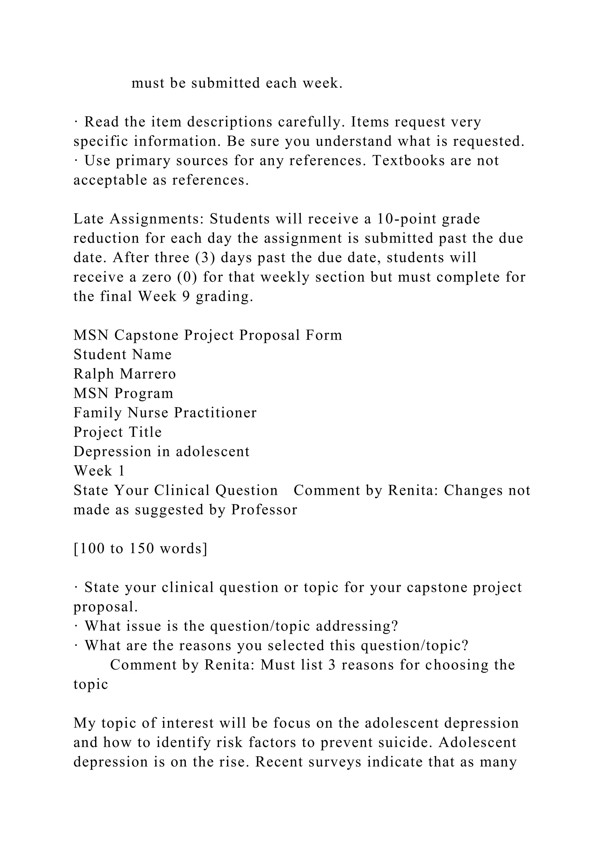 MSN Capstone Project Proposal Form This is a building a.docx