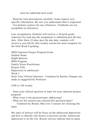 MSN Capstone Project Proposal Form This is a building a.docx