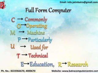 Basic Computer Training Centre in Ambala ! BATRA COMPUTER CENTRE | PPT