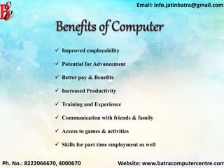 Basic Computer Training Centre in Ambala ! BATRA COMPUTER CENTRE | PPT