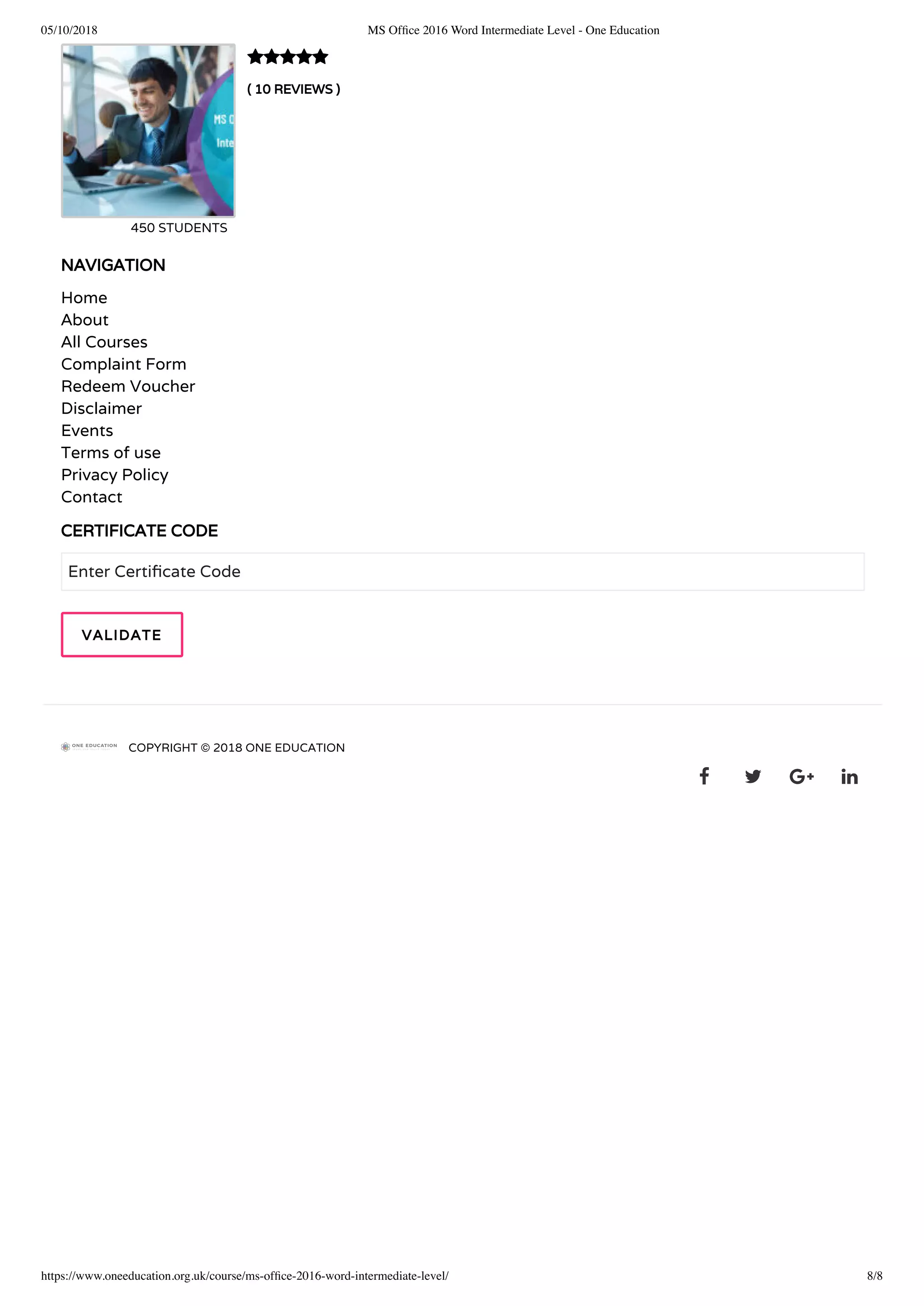 MS Office 2016 Word Intermediate Level - One Education | PDF