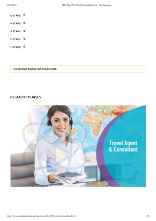 MS Office 2016 Word Intermediate Level - One Education | PDF