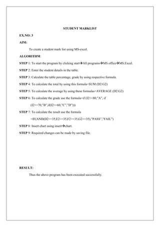 MS Office and Oracle Lab Manual | PDF