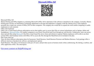 Ms Office Case Study | PDF