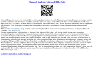 Ms Office Case Study | PDF