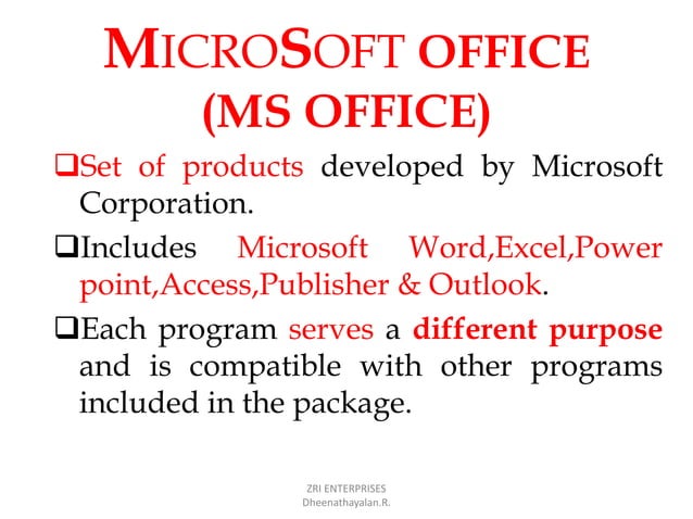 Ms office introduction | PPT