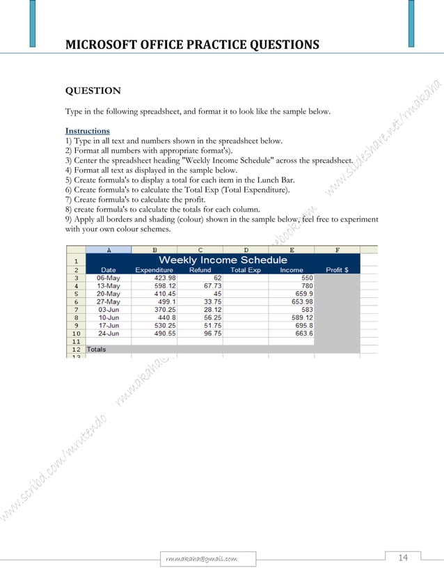 Microsoft Office Package: Practical Questions | PDF | Gardening | Home ...