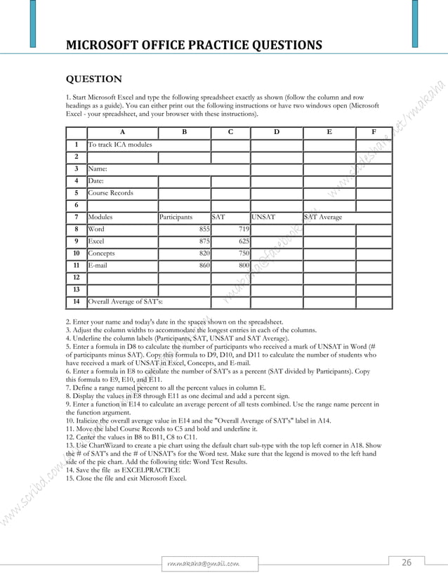 Microsoft Office Package: Practical Questions | PDF | Gardening | Home ...
