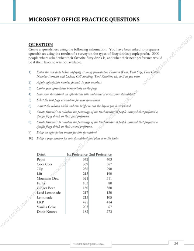 Microsoft Office Package: Practical Questions | PDF | Gardening | Home ...