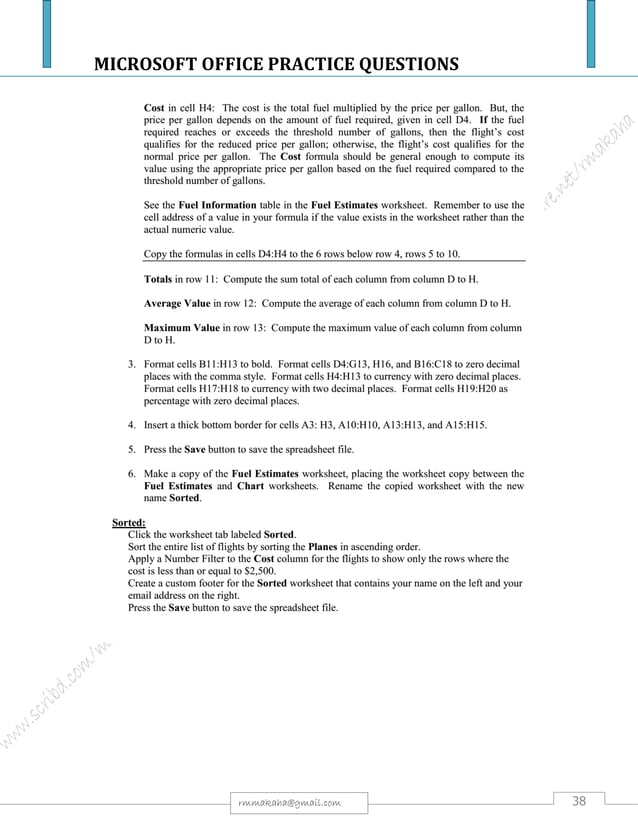 Microsoft Office Package: Practical Questions | PDF | Gardening | Home ...