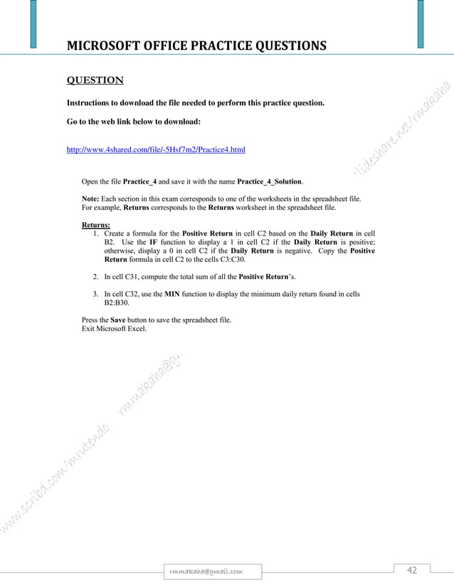 Microsoft Office Package: Practical Questions | PDF | Gardening | Home ...