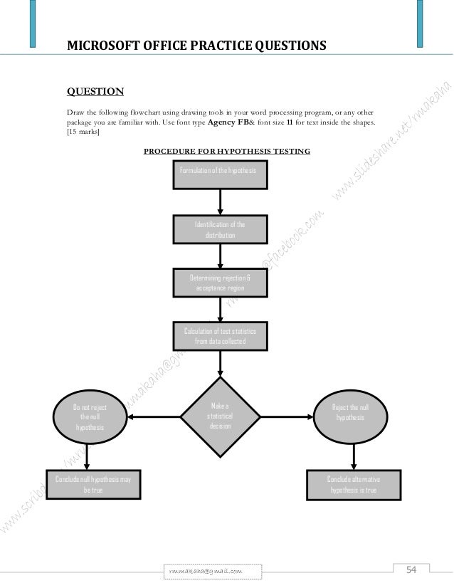 Microsoft Office Package: Practical Questions