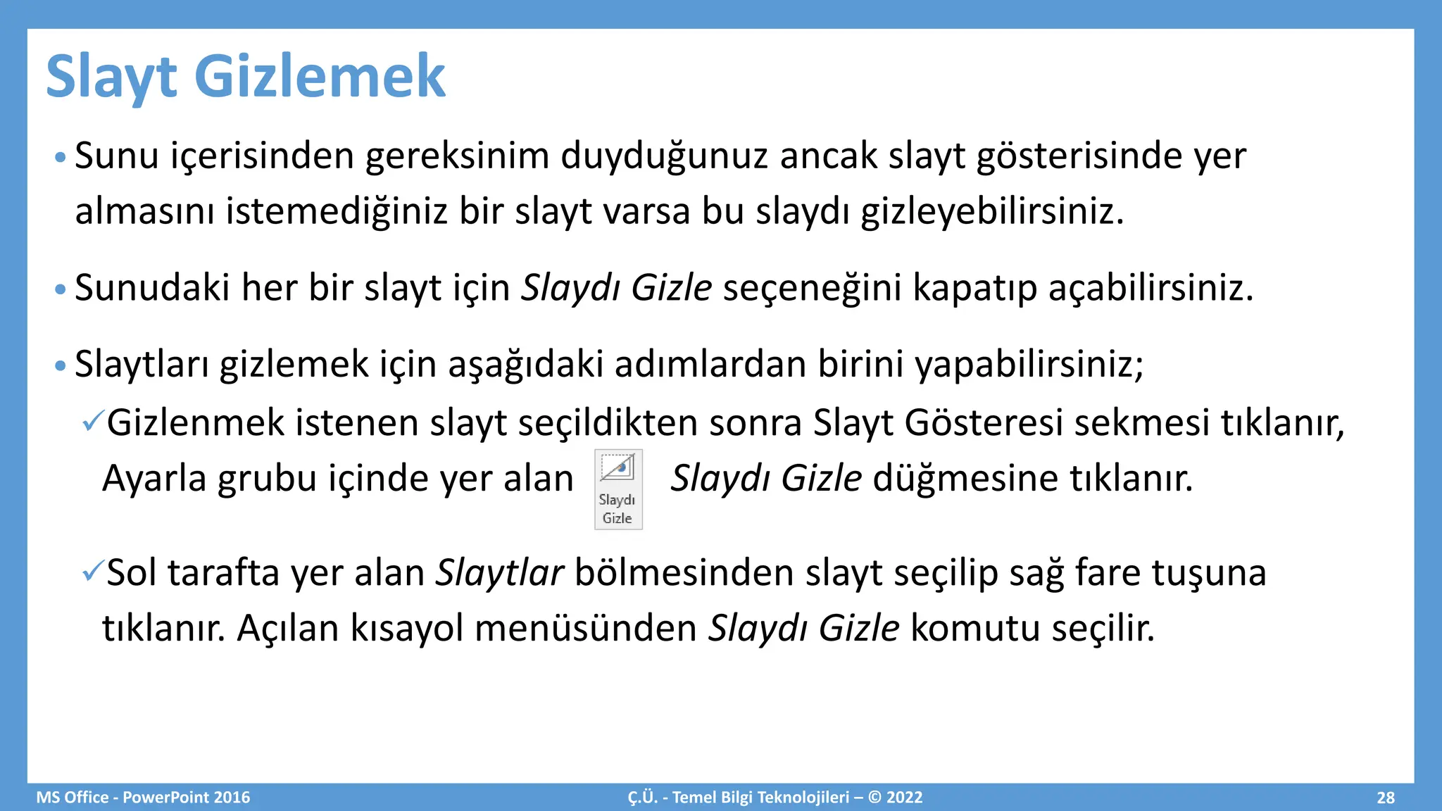 Temel Bilgi Teknolojileri, Powerpoint 2016 tanıtımı | PDF