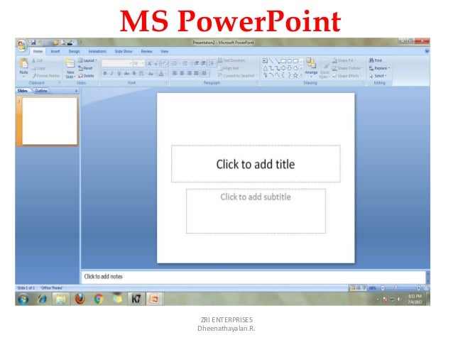 MS office PowerPoint introduction and getting started