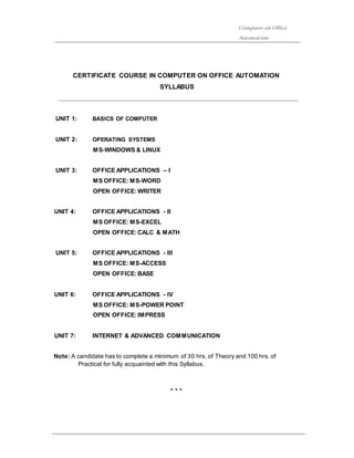 Msoffice syllabus | DOCX