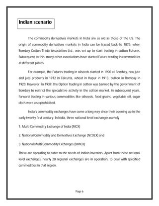 Msop batch 9 commodity market project | PDF