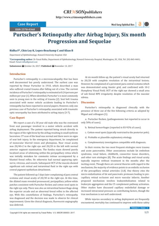 Purtscher’s Retinopathy after Airbag Injury, Six month Progression and ...