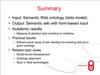 From ontology to wiki | PPTX | Web Design and HTML | Internet