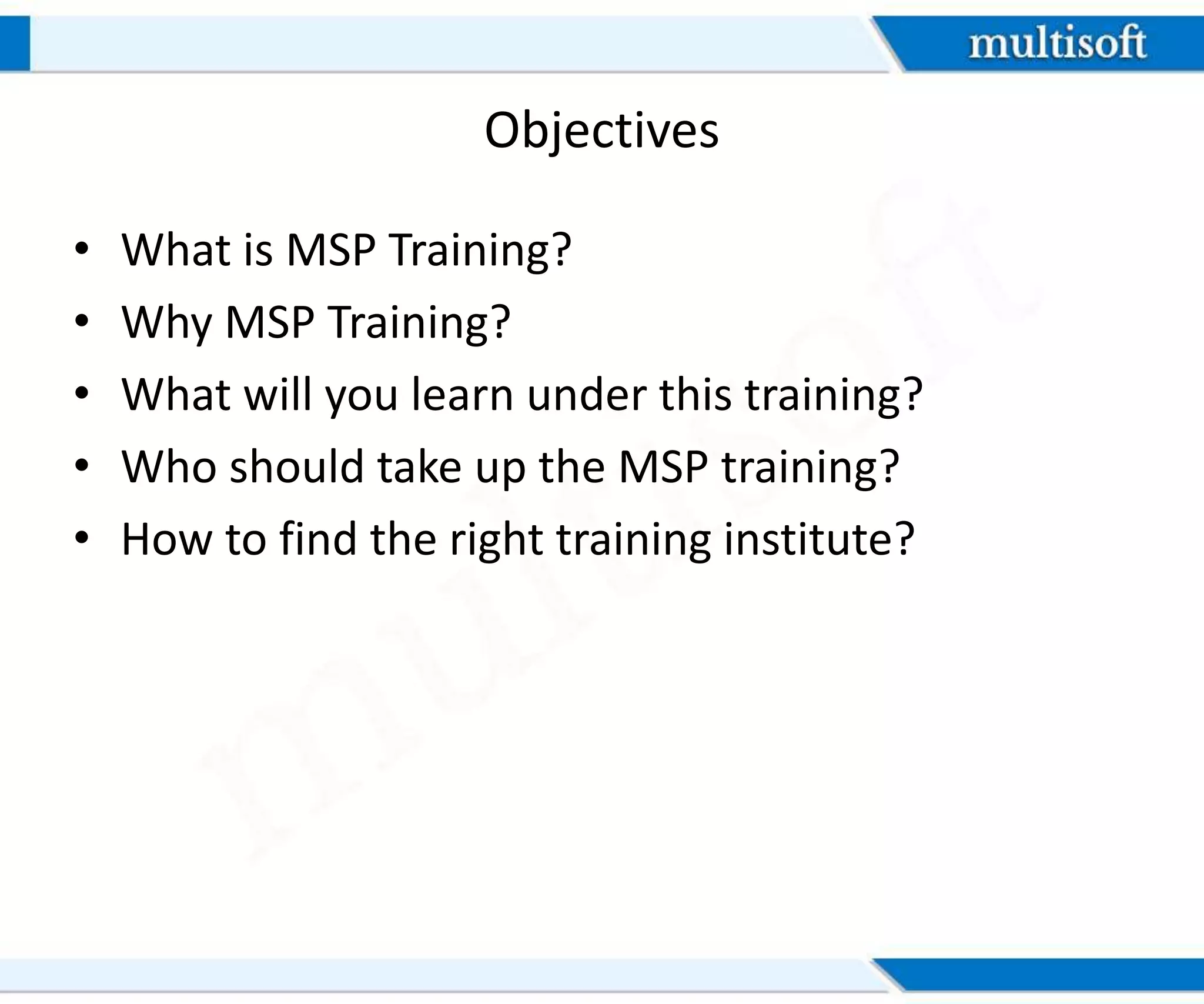 MSP Training | PPTX