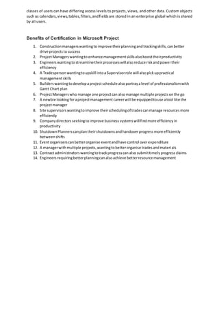 Microsoft Project Syllabus | DOCX