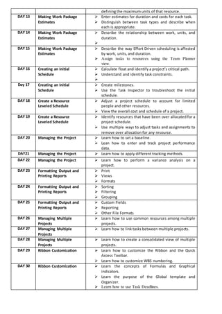 Microsoft Project Syllabus | DOCX