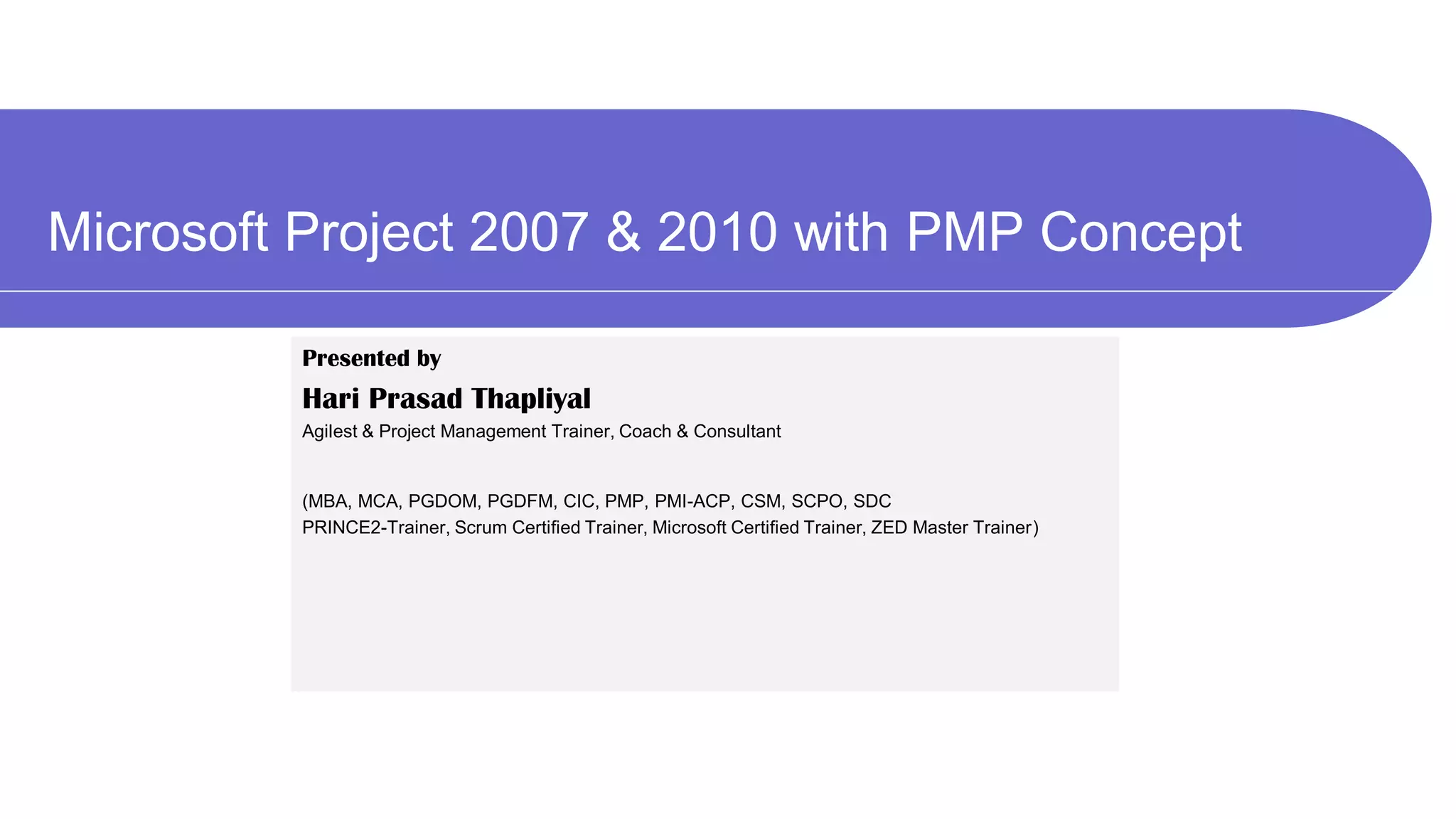 Microsoft Project Course with PMP Concepts | PDF