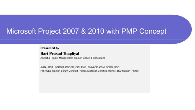 Microsoft Project Course with PMP Concepts | PDF