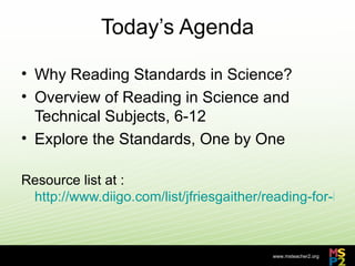 Common Core and Reading Standards for Literacy in Science and Technical ...