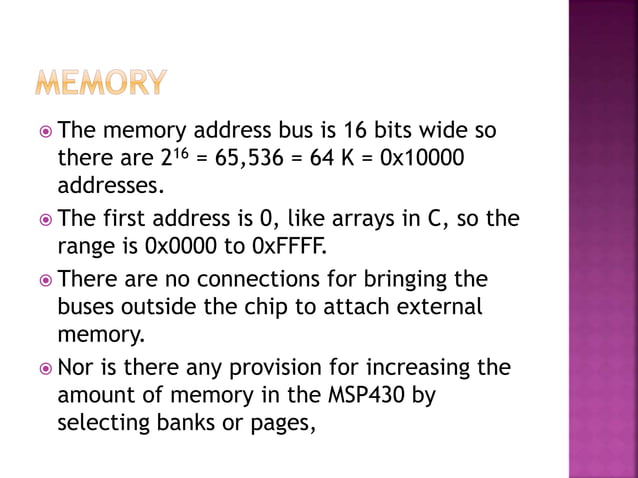 Msp 430 architecture module 1 | PPTX | Technology & Computing