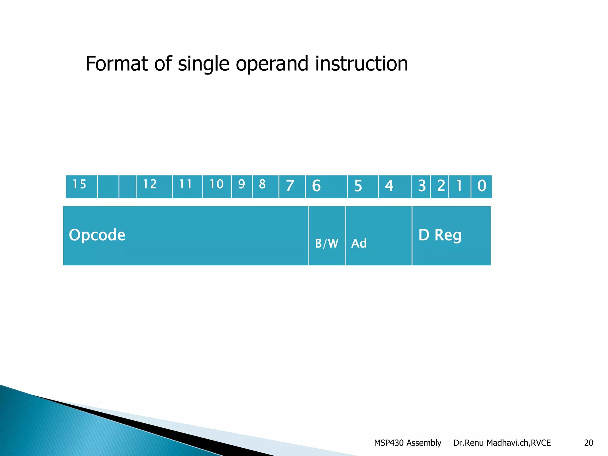 Msp430 assembly language instructions &addressing modes | PDF