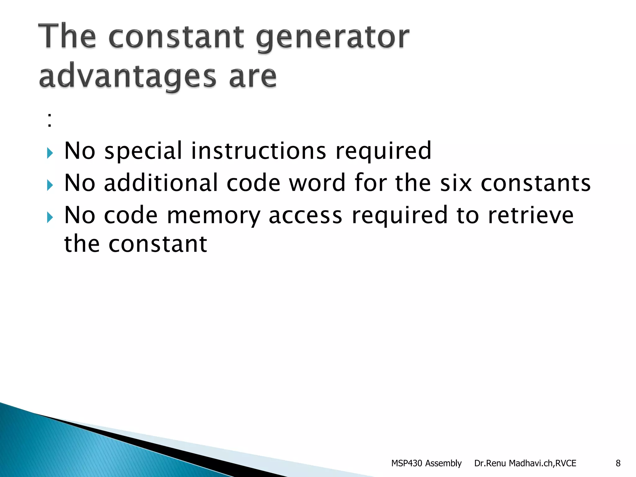 Msp430 Assembly Language Instructions Andaddressing Modes Ppt