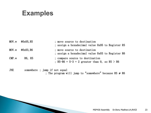 Msp430 assembly language instructions &addressing modes | PDF
