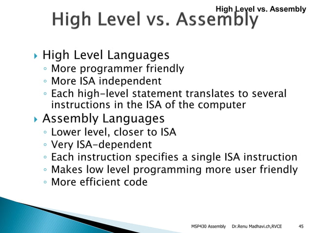 Msp430 assembly language instructions &addressing modes | PDF