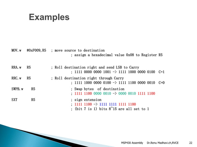Msp430 assembly language instructions &addressing modes | PPT