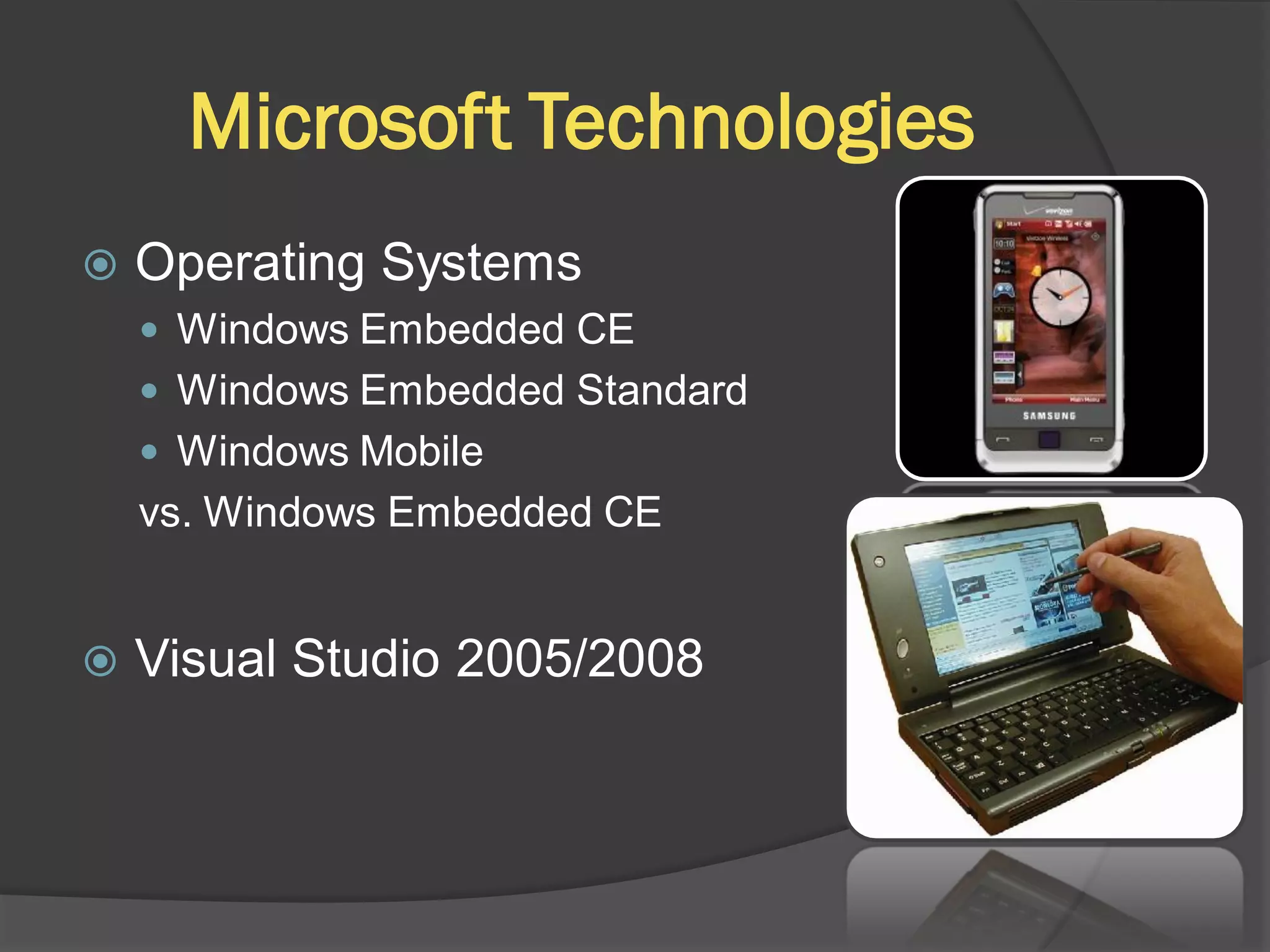Applications Of Microsoft Embedded Systems | PPT