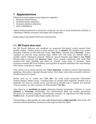 MS Project algajatele | DOC