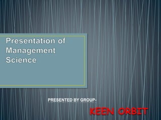 Liner programming on Management Science | PPTX