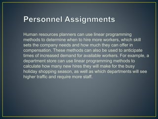 Liner programming on Management Science | PPTX