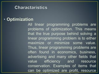 Liner programming on Management Science | PPTX