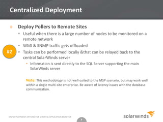 Managed Service Provider Deployment Options for SolarWinds Network & Server Management Products ...