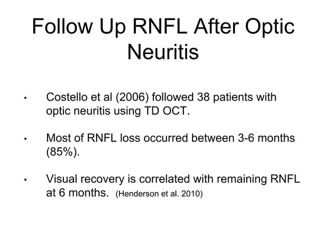Optic Neuritis and OCT in Multiple Sclerosis | PPTX
