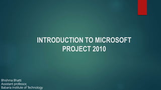 Introduction to Microsoft Project 2010 | PPT