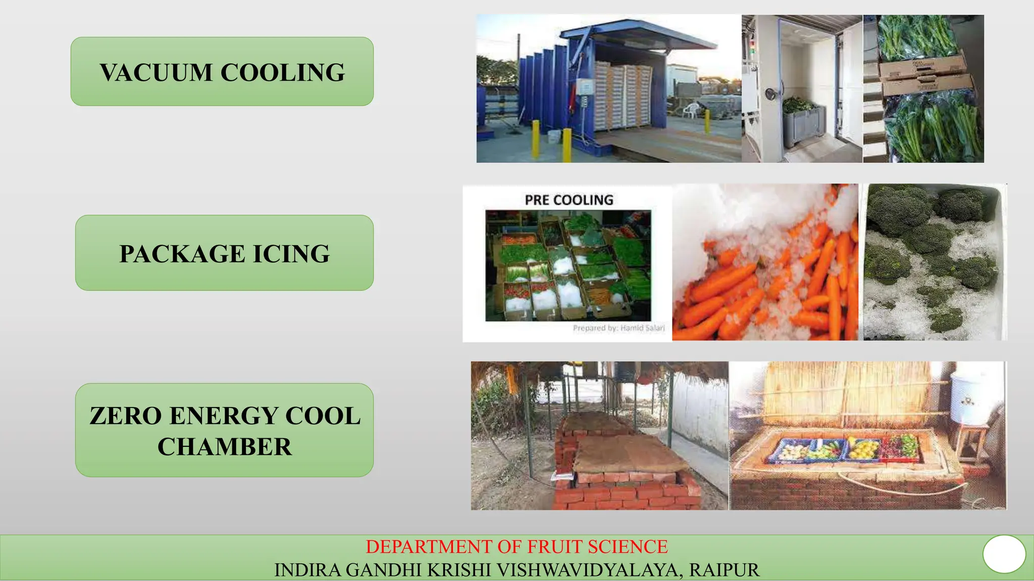 METHODS OF POST HARVEST HANDLING INCLUDING :- PRE-COOLING, WAXING ...