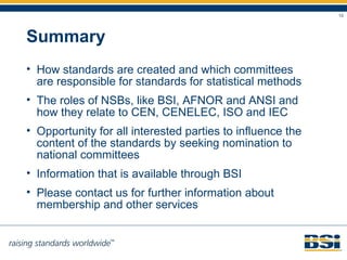 BSI - Standards for statistical methods, tools and techniques | PPS