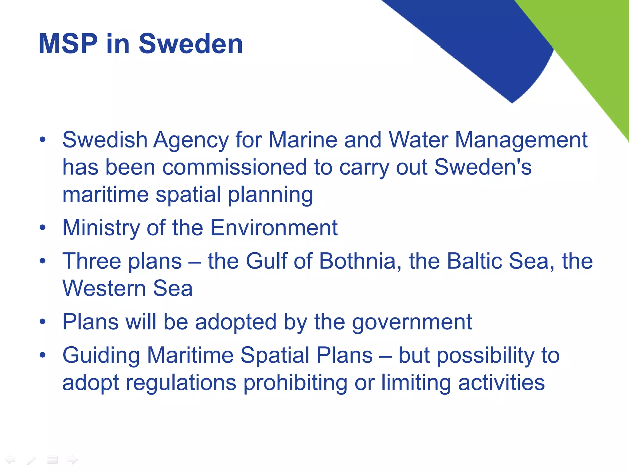 Maritime spatial planning in Sweden * | PPT